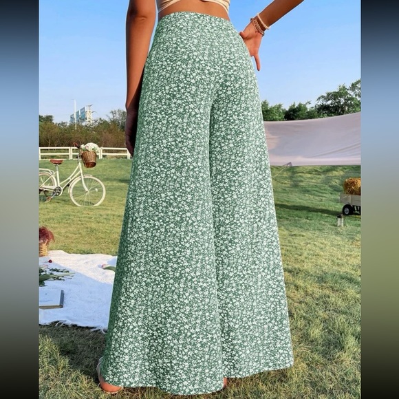 Pants & Jumpsuits | Boho Ditsy Floral Print Wide Leg Pants | Poshmark